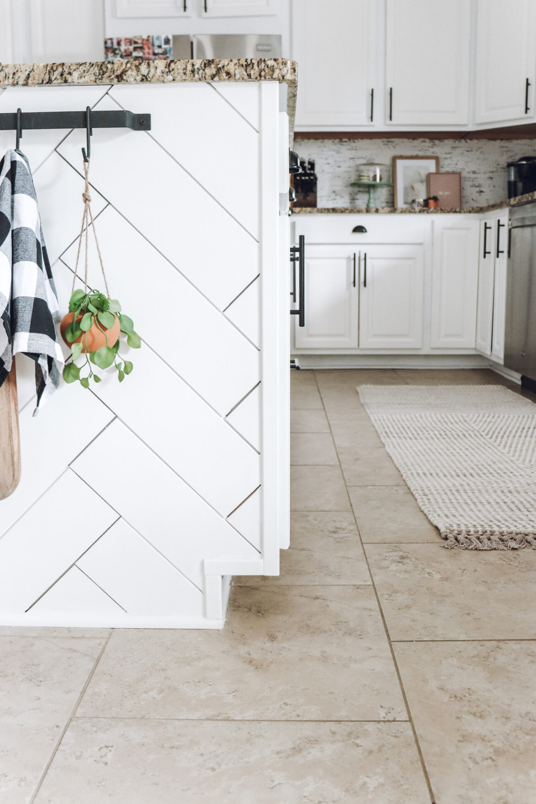 Herringbone Shiplap Kitchen Island Update - Inspired Reality
